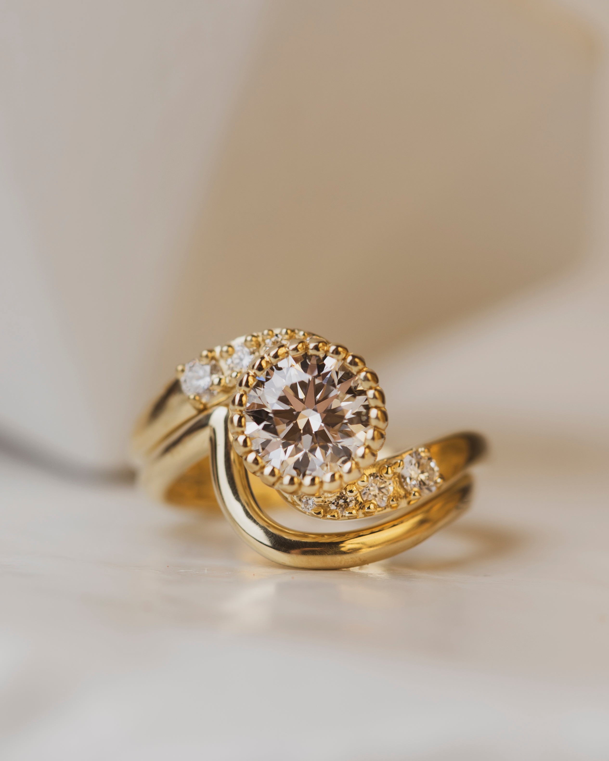 Rose Vine Diamond Ring With Band|Dillon Rose Custom Fine Jewelry