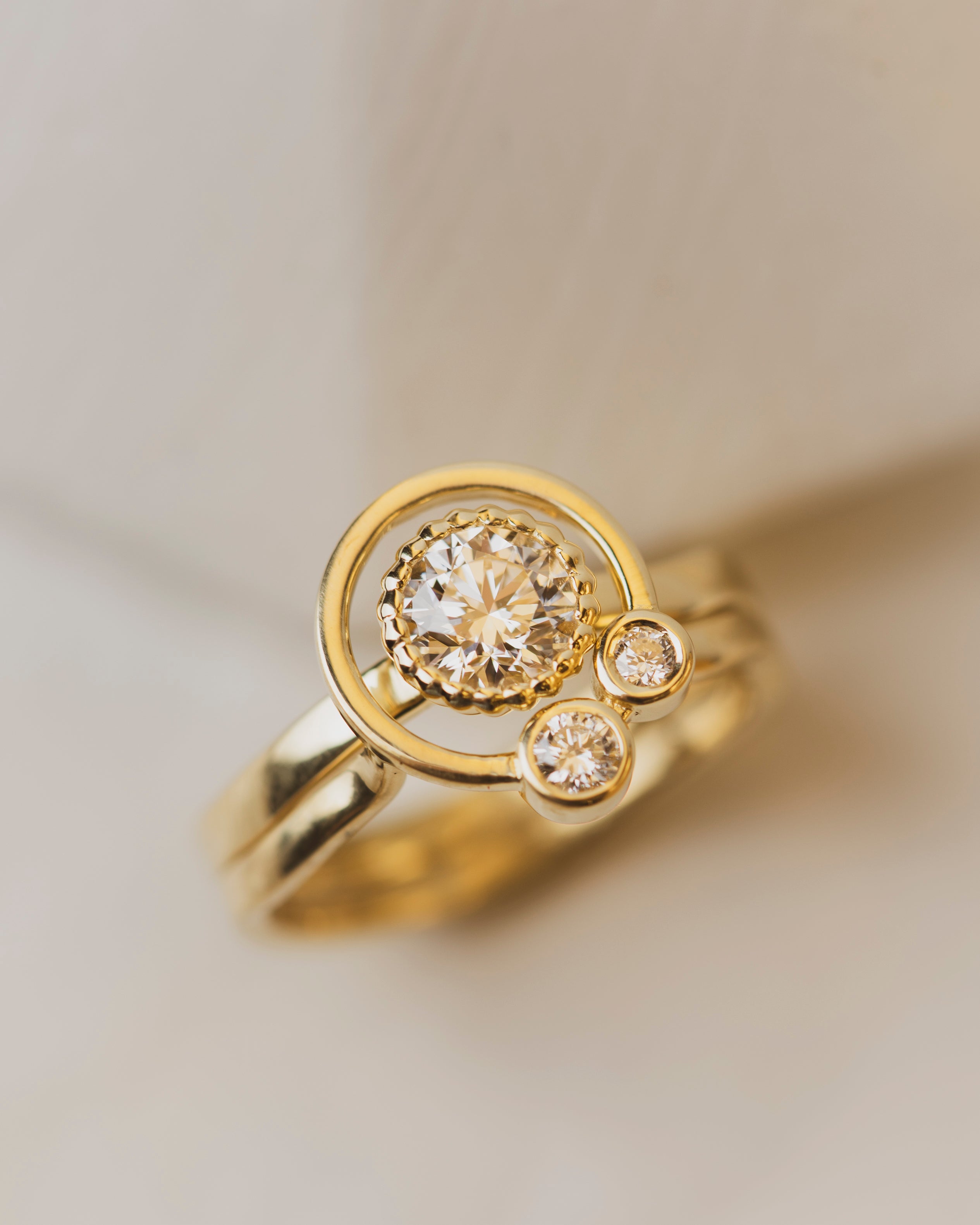 Diamond and Ruby 14K Gold Orbit Ring|Dillon Rose Fine Custom Jewelry